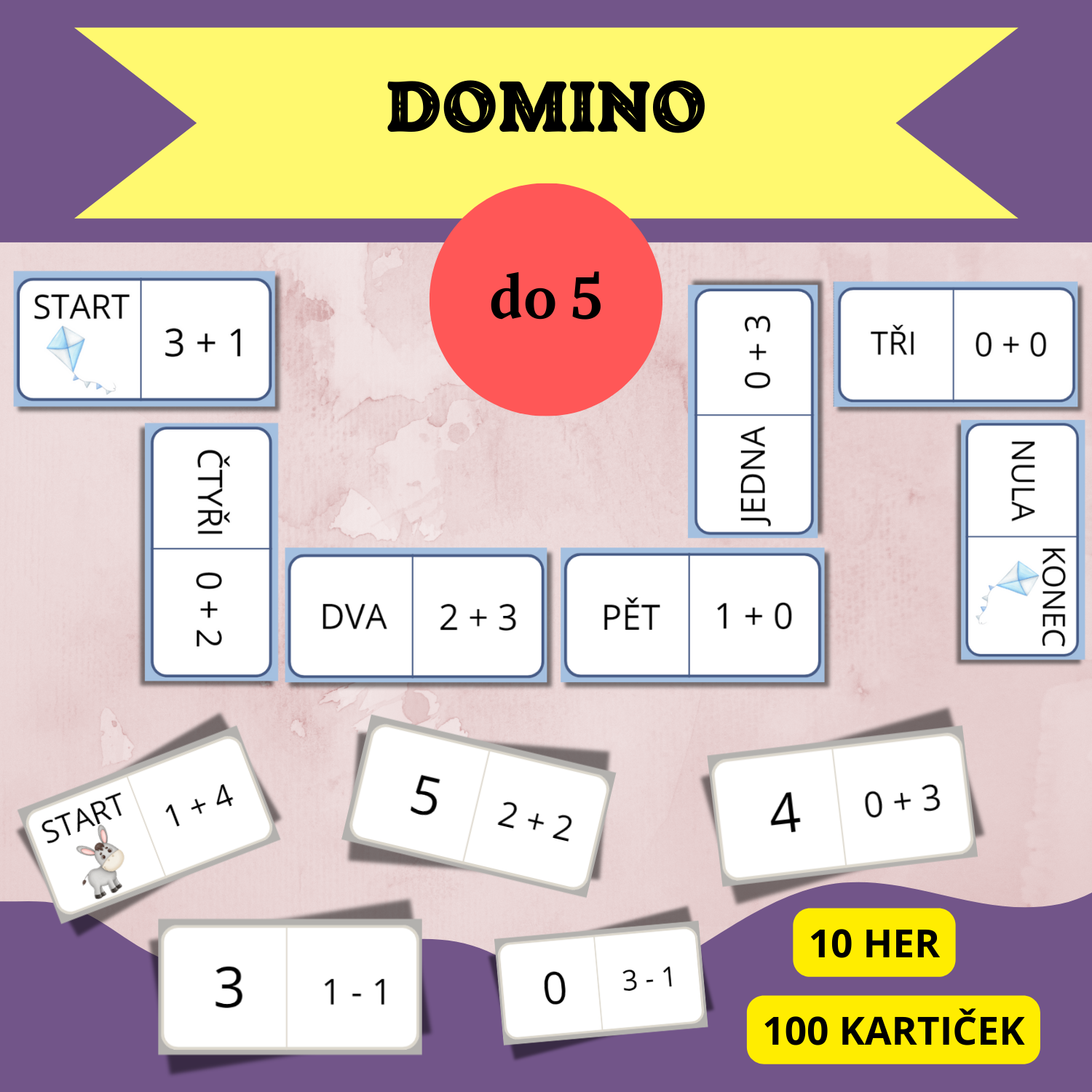 Domino do 5 - Matematika | UčiteléUčitelům.cz